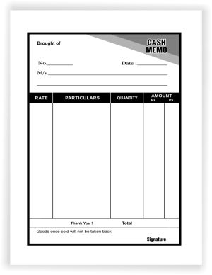 Cash Memo 1 - Majestic Printers